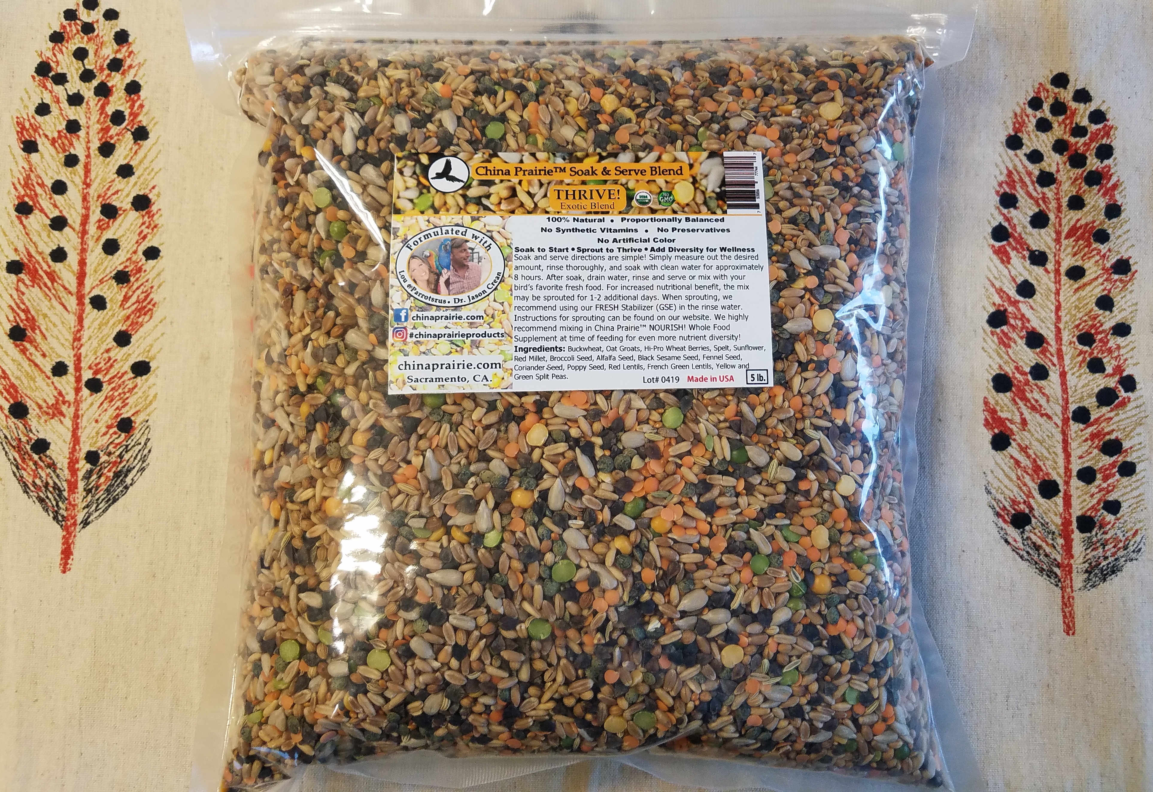 Soak & Serve THRIVE! Exotic Blend 5 lb.: China Prairie Products